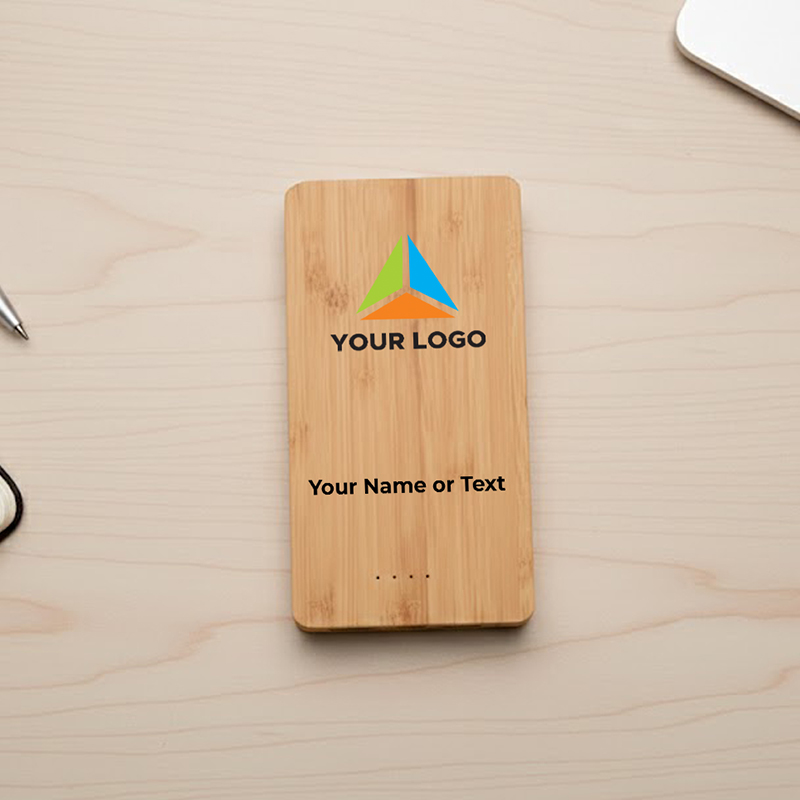 Aspen QI 10000mAh Bamboo Power Bank | Buy Customised Power Banks Online
