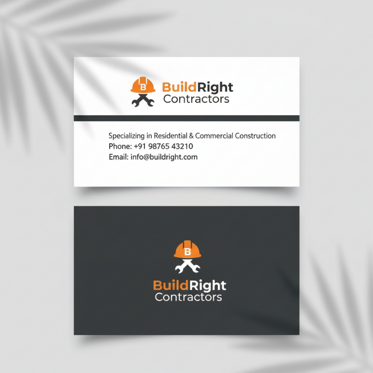 Builders Visiting Card Designs | Buy Building Contractor Business Cards