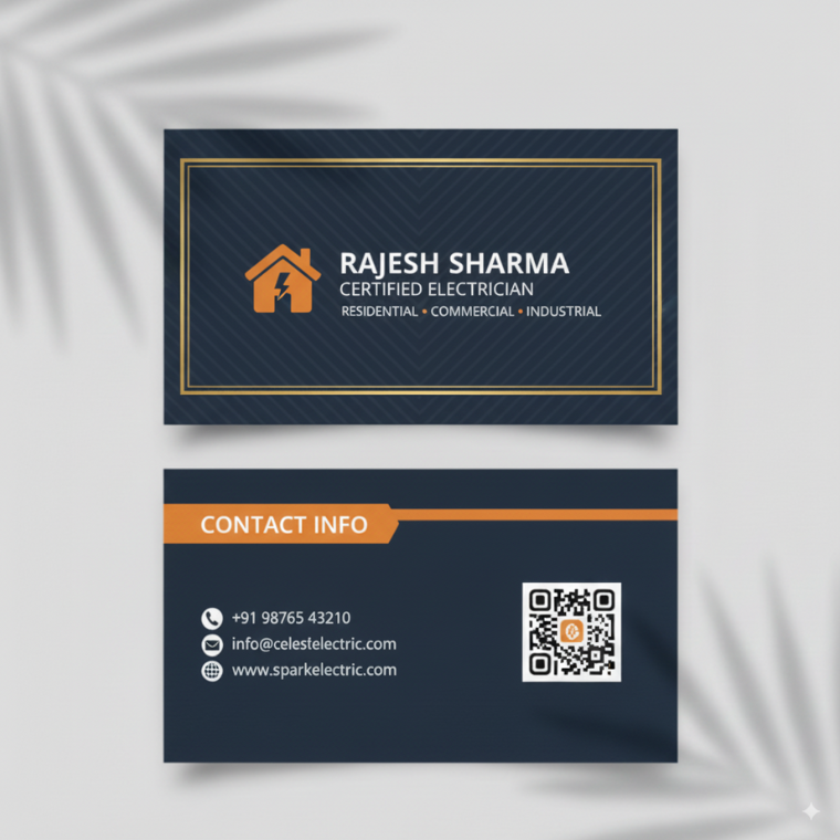 Electrician Visiting Card Designs | Buy Electrical Contractor Visiting ...