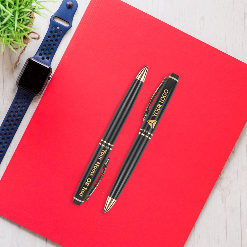 Custom Liberty Black & Gold Ball Pen | Personalised Pens with Logo/Name