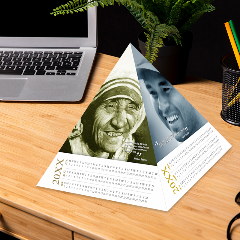 Custom Pyramid Calendar 2026 | Buy Personalised Pyramid Calendars Online