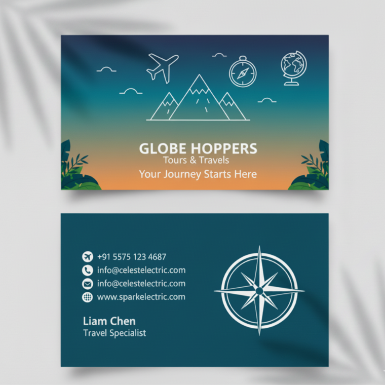 Tours and Travels Visiting Card Designs | Buy Travel Agency Visiting Cards